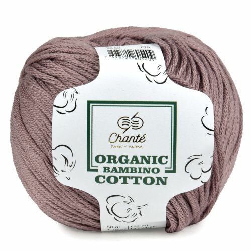 Пряжа Chante Organic Bambino Cotton 2052 (5 мотков по 50г/120м) сухая роза