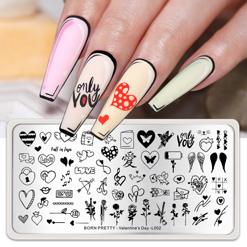 Born Pretty, пластина для стемпинга 12*6 см (BP-L002 Valentine's day)
