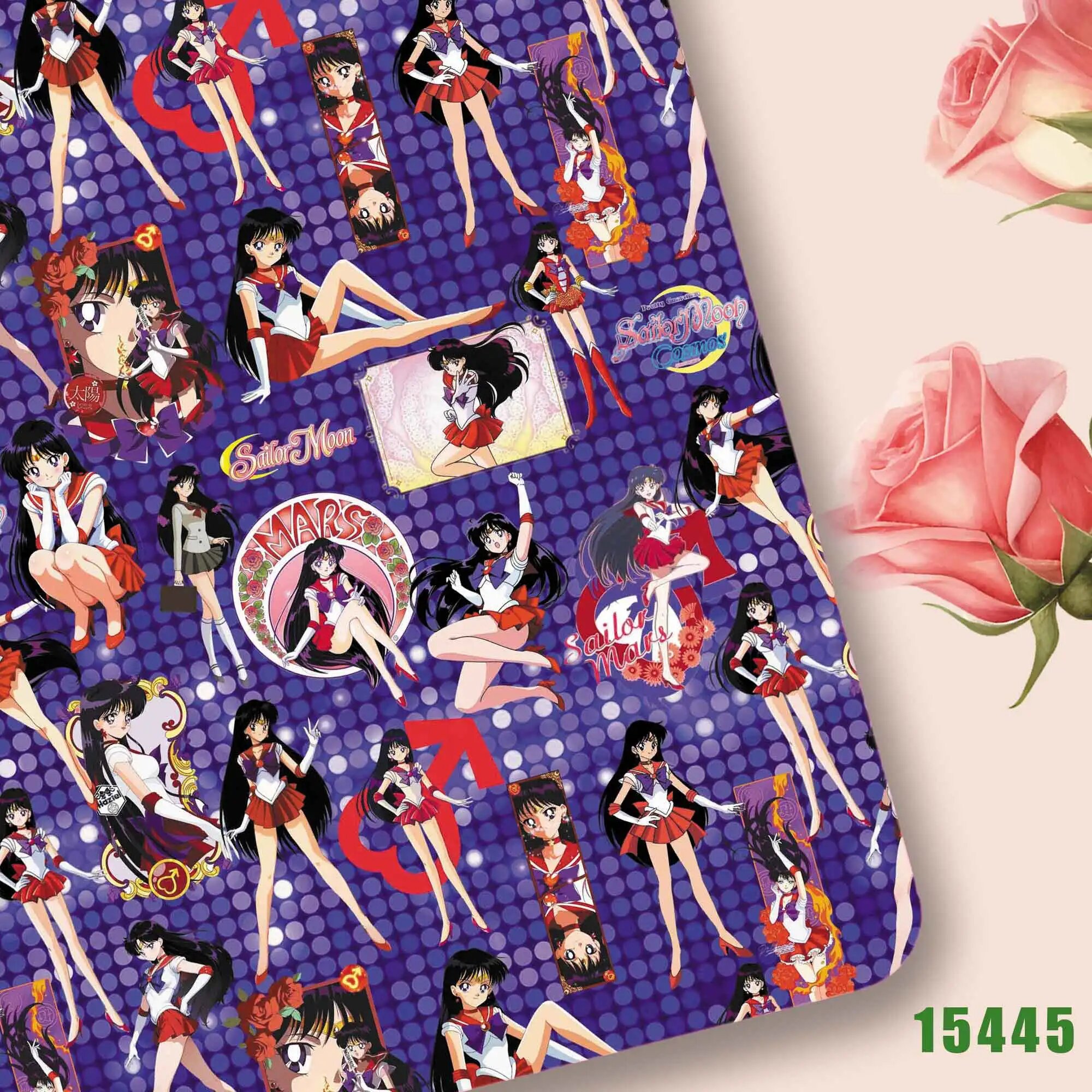 Ткань сатиновая Sailor Moon 140x50 см, цвет 15445