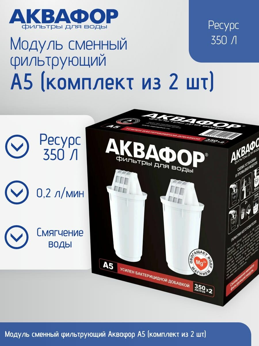 Модуль сменный фильтрующий Аквафор А5 (комплект из 2 шт)