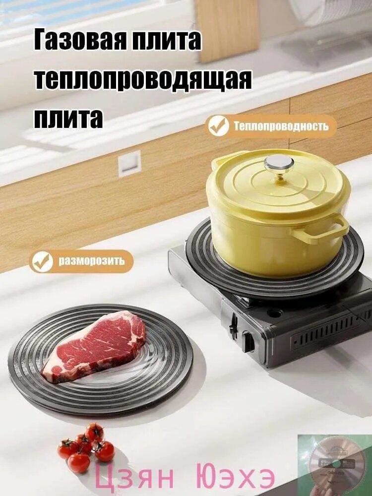 Аксессуар для плиты, рассекатель, накладка на решетку газовой плиты, 20 см, черный матовый