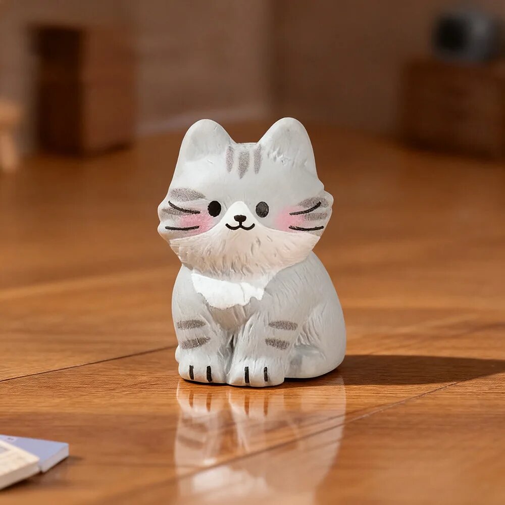 Миниатюрные фигурки кошек из смолы для сада