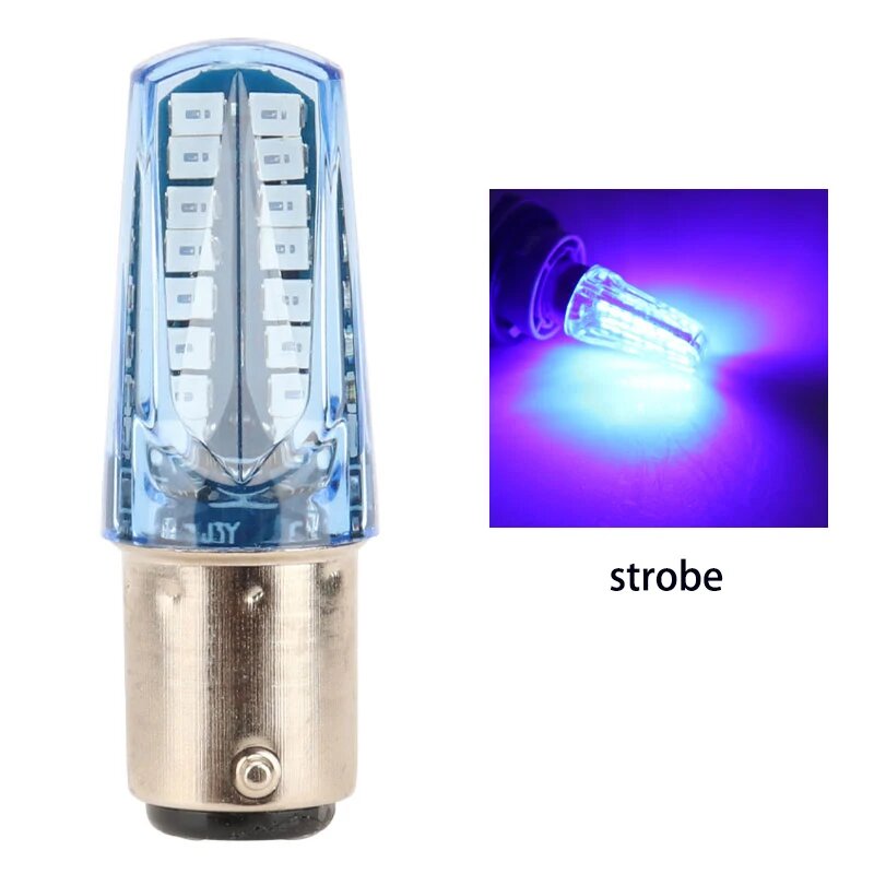 Голубой LED стоп-сигнал 1157 BAY15D, Blue strobe