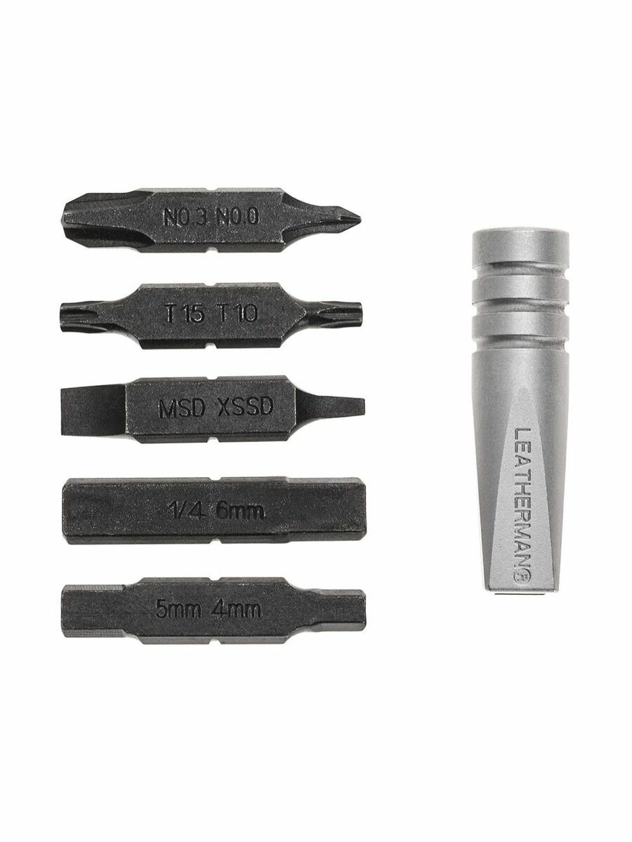 Leatherman Removable Bit Driver 931012 набор бит с битодержателем серебристый — фото 1