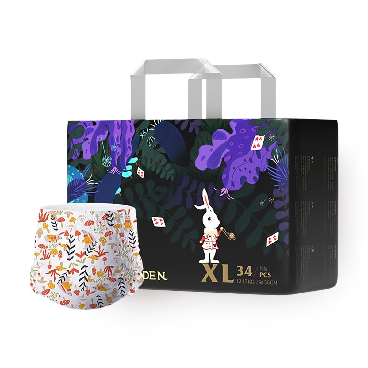 Подгузники-трусики Bebetour Alices Secret Garden, XL 12-17 кг