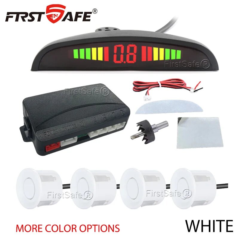FirstSafe Комплект датчиков парковки, 4 датчика, WHITE