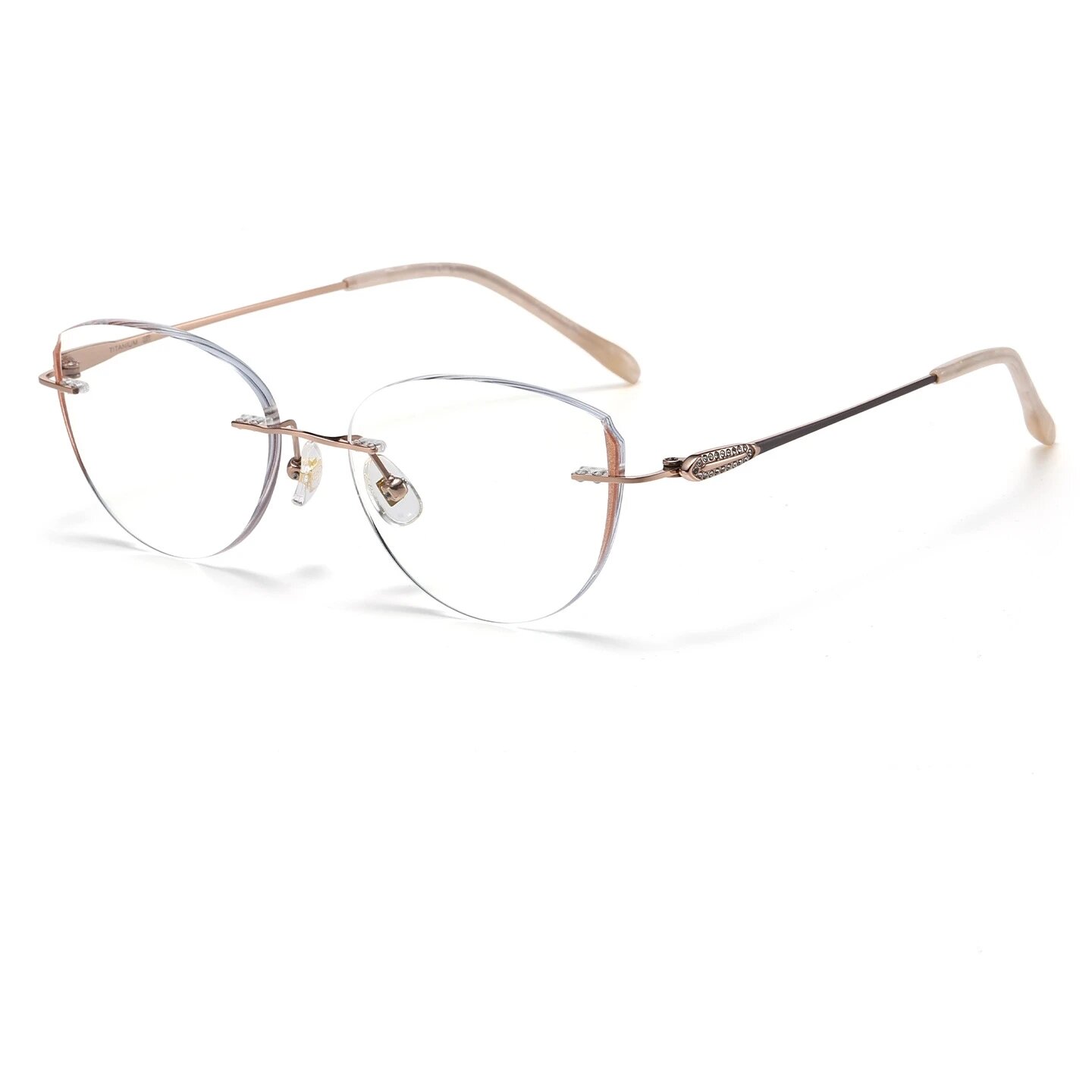 Очки YIMARUILI Rose Gold, титан, без оправы
