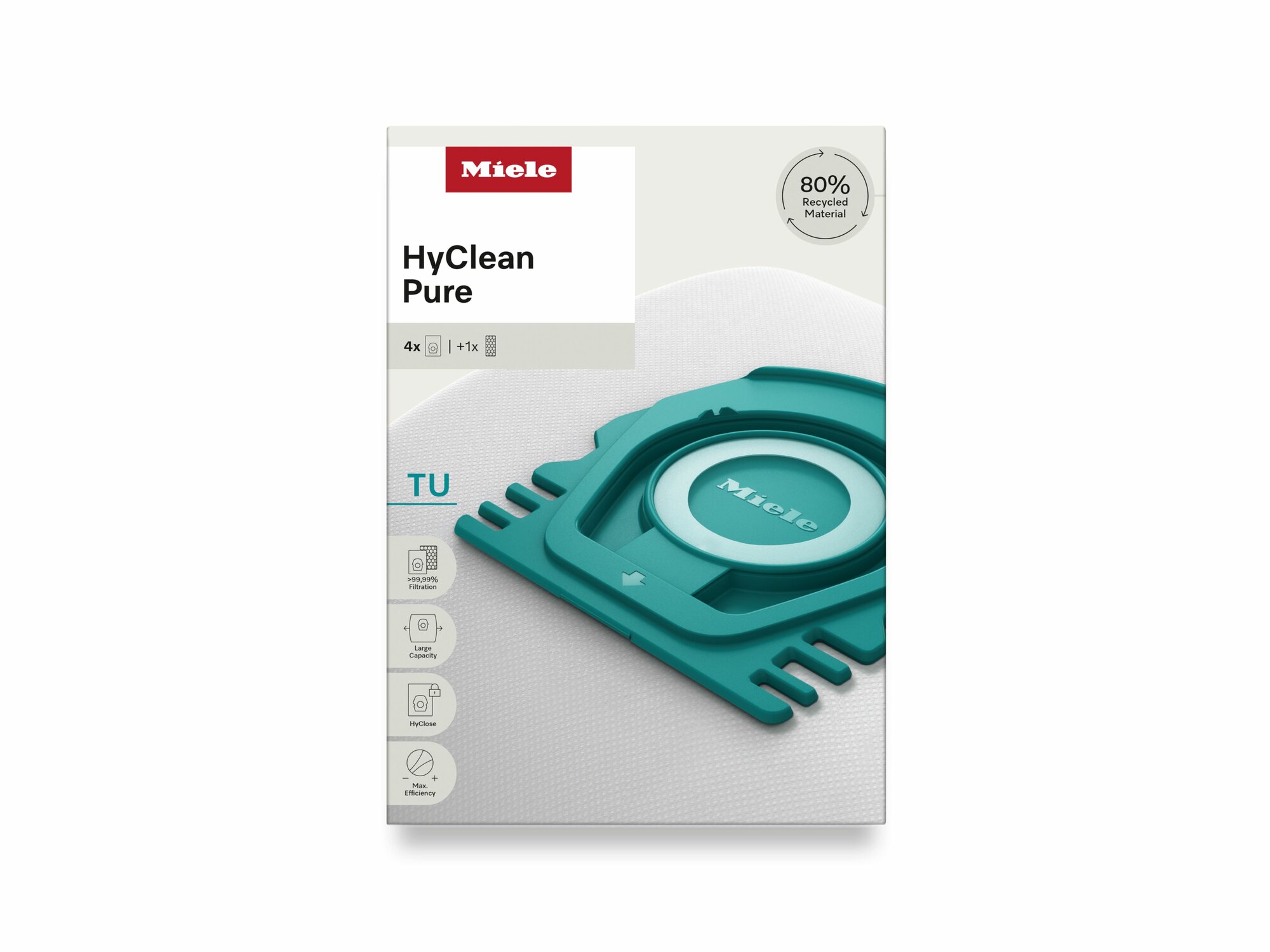 Мешок-пылесборник Miele HyClean Pure, сменный, для пылесосов Miele, 4 шт