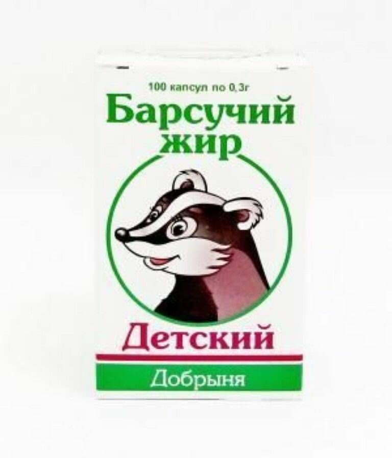 Лечебное средство Пресняков "Добрыня", Барсучий жир, 100 капсул