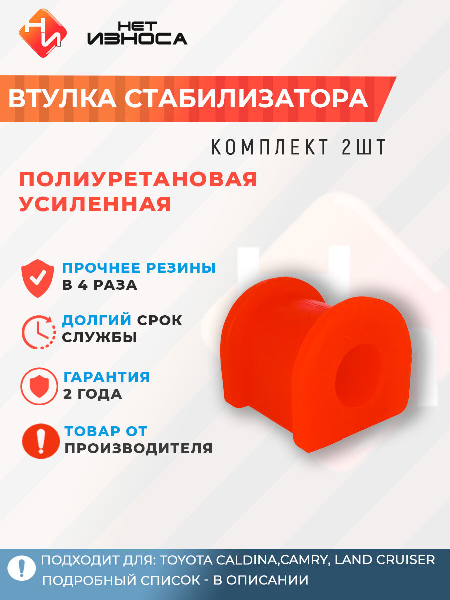 Втулка стабилизатора усиленная полиуретановая передняя Нет Износа NB038-2 Toyota CALDINA, CAMRY, Land Cruiser