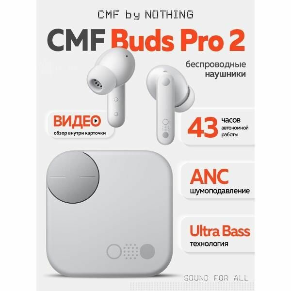 Наушники игровые True Wireless Nothing Buds Pro 2 B172 Light Gray