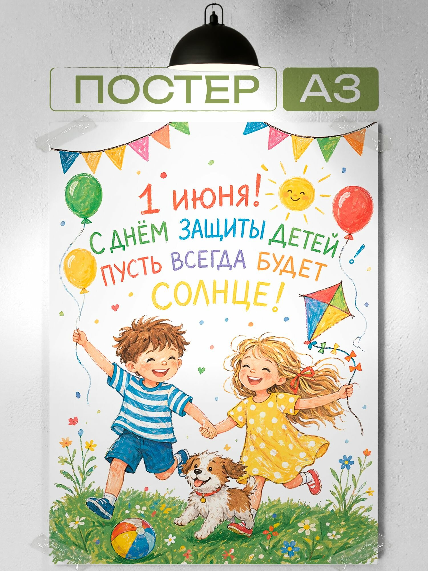 Постер А3 для интерьера 1 июня