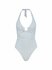 Купальник Seafolly Ring-front halterneck swimsuit, размер 8, бежевый/белый
