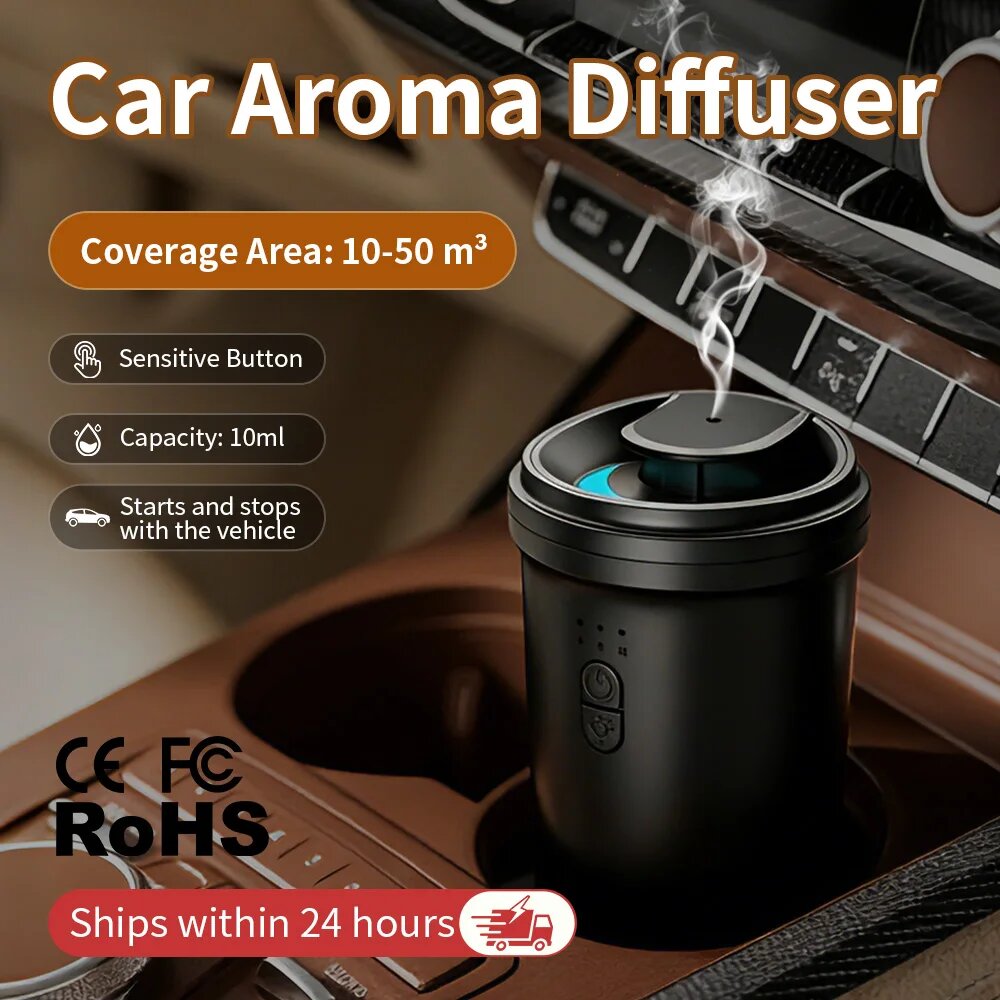 Гумідіфузор-очистувач повітря для автомобіля TEABLUM Aromo Air Freshener з заряджанням Type-C для побутової техніки, ароматичний дифузор — чорний