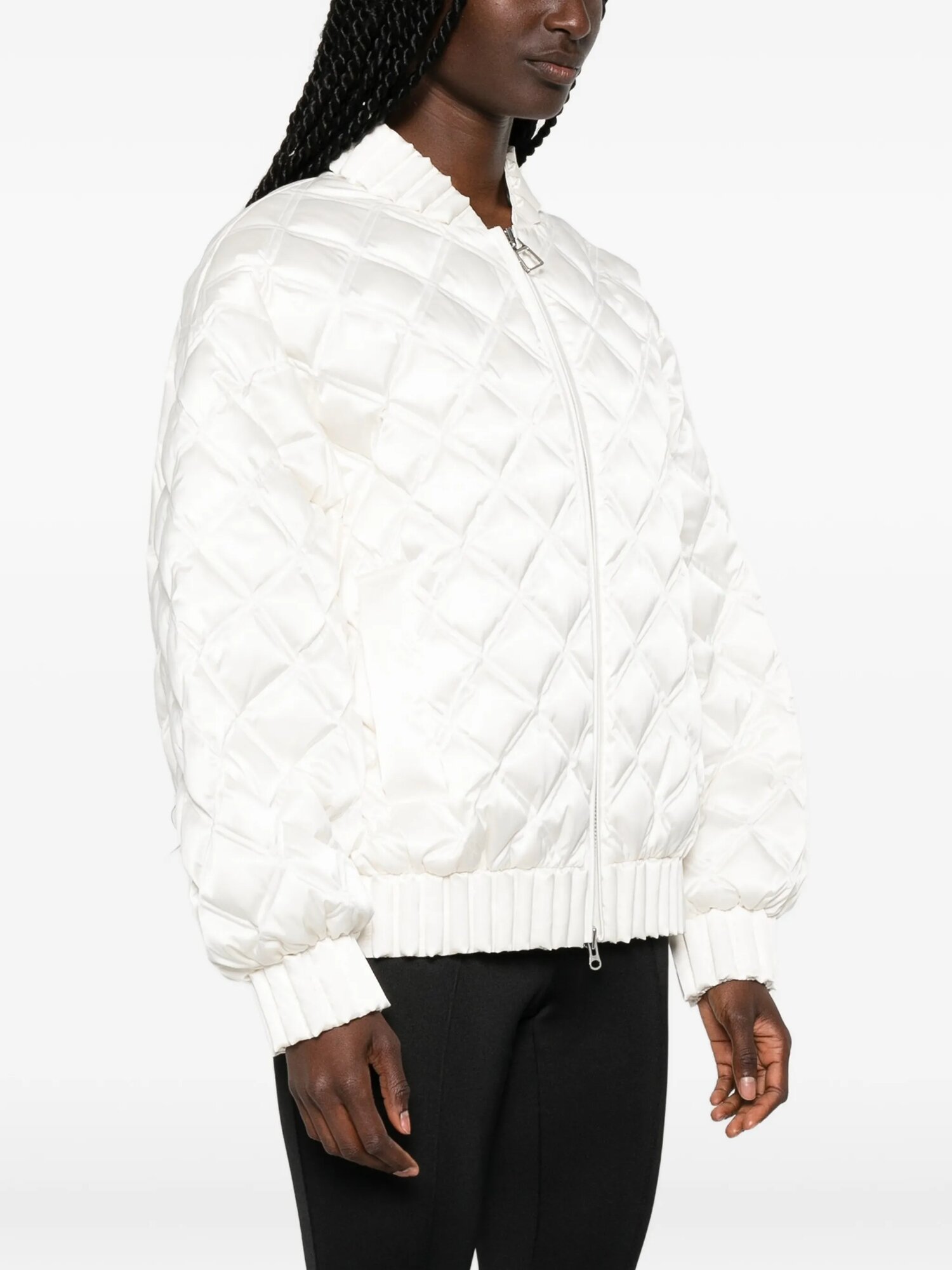 Куртка RAXXY Quilted-pattern bomber jacket, размер 42, бежевый/белый — фото 1