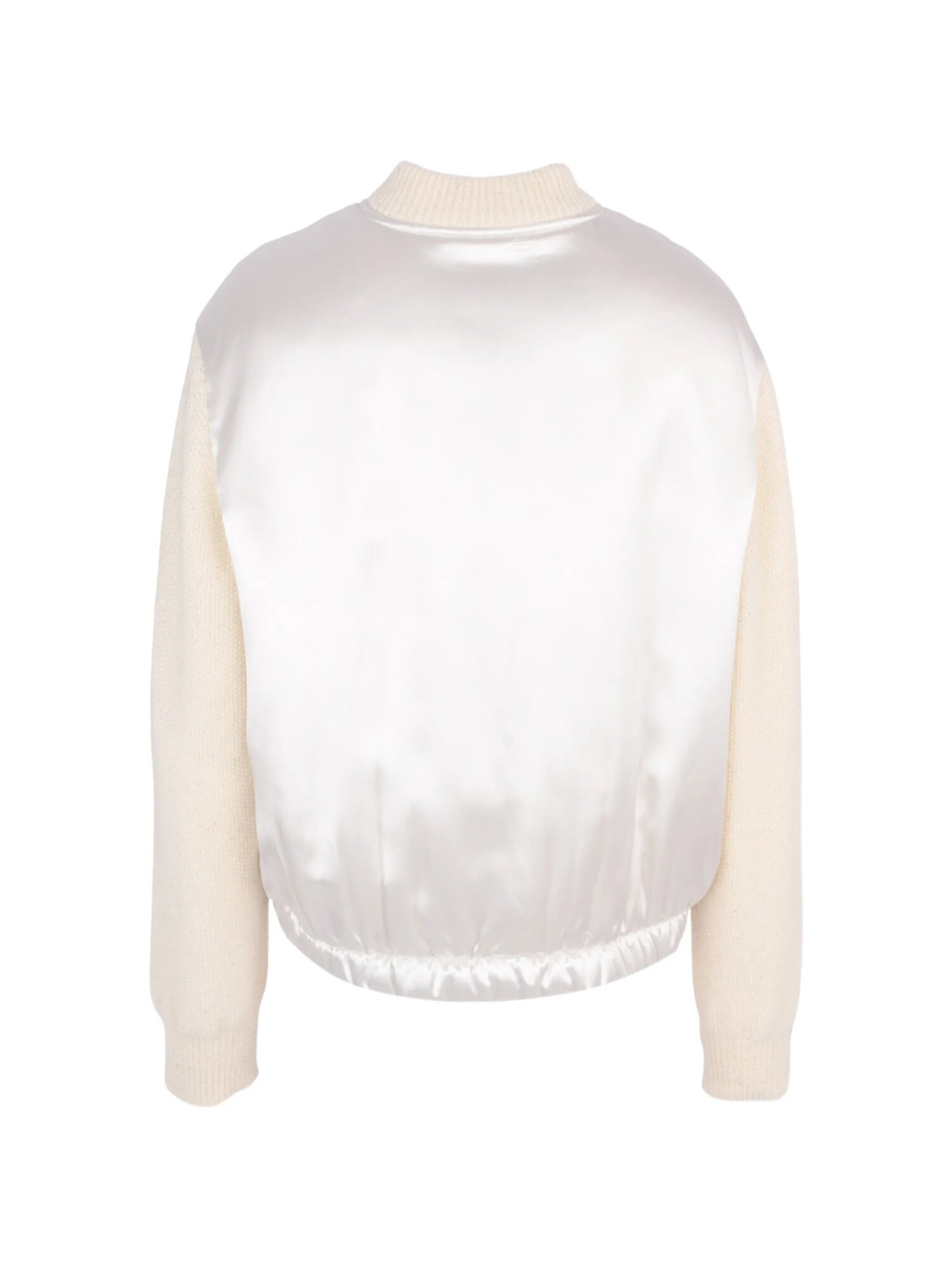 Бомбер FABIANA FILIPPI Long-sleeves bomber jacket, размер 40, бежевый/белый — фото 1