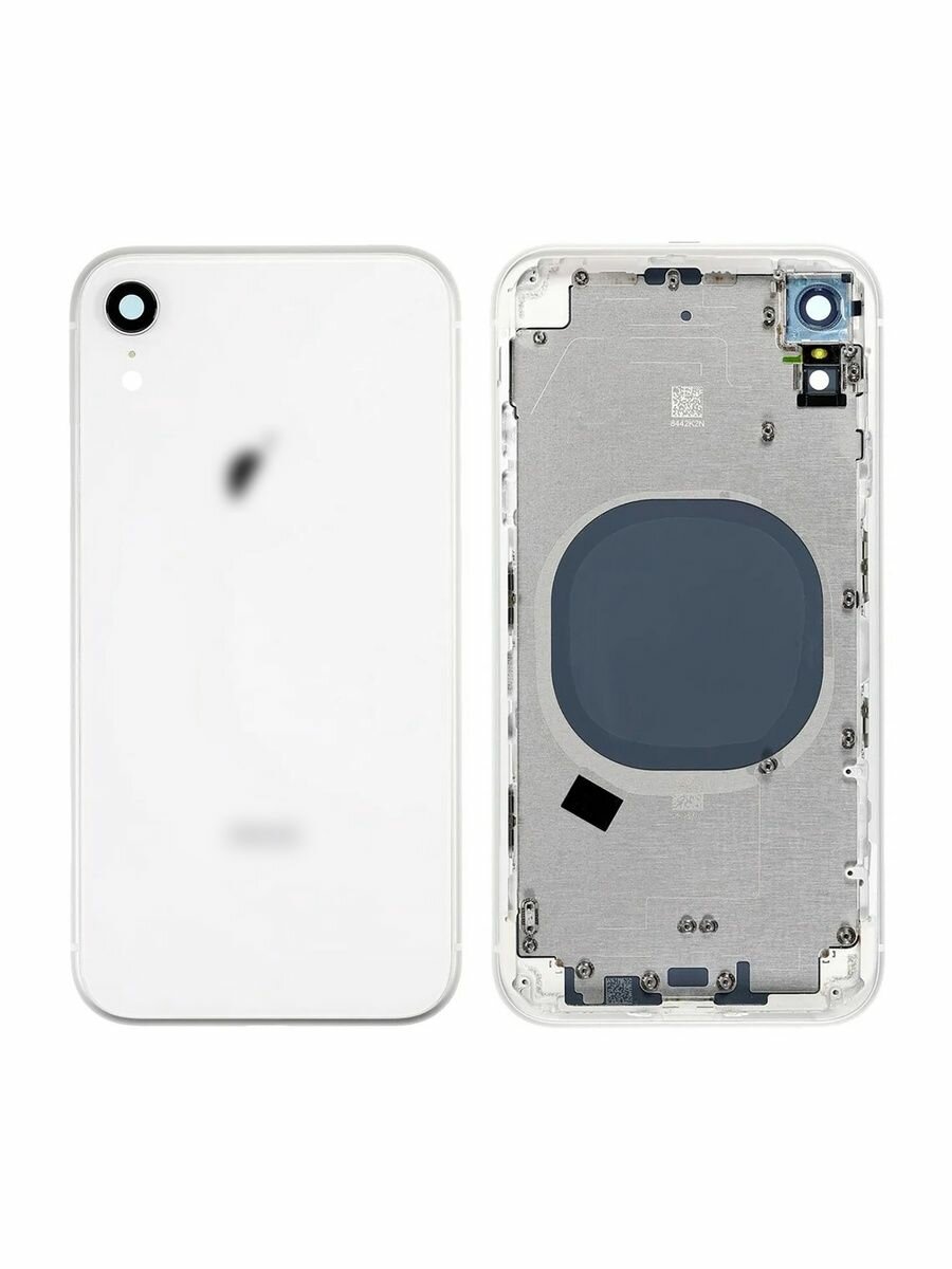 Задняя крышка с рамкой для iPhone XR в сборе, замена корпуса, полный комплект, цвет Белый