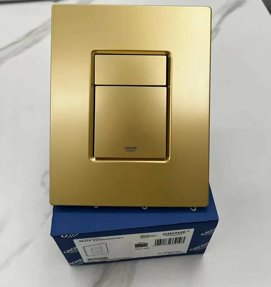 Кнопка смыва скрытого бака Grohe Skate Cosmopolitan 38732GM0 Матовое золото Пневматическая кнопка