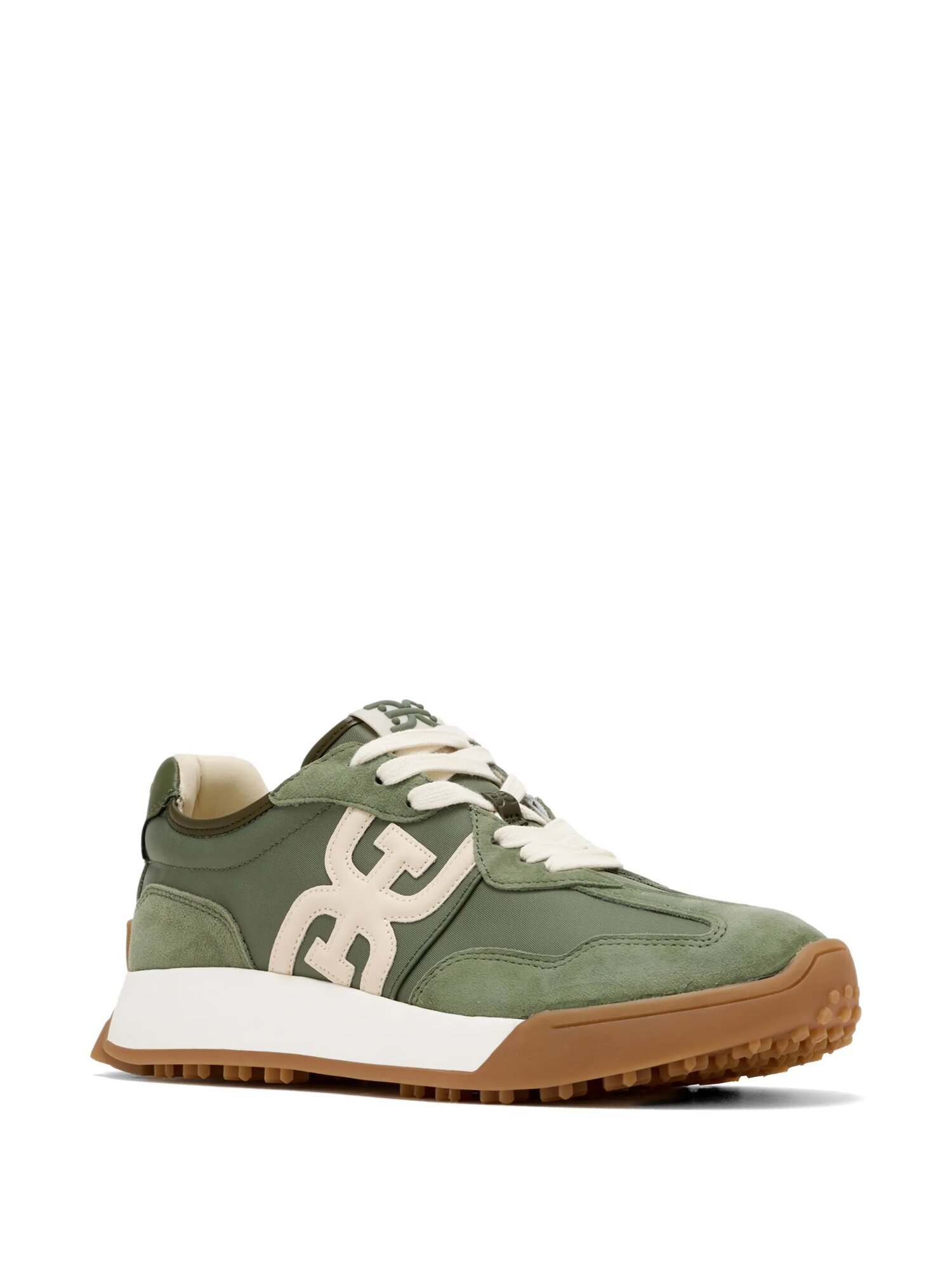 Кроссовки Sam Edelman Logo-patch panelled sneakers, размер 8.5, green — фото 1