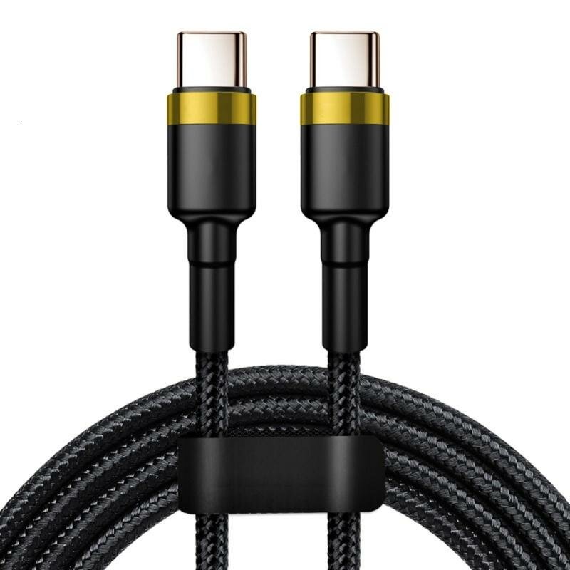 Кабель USB-C — USB-C для быстрой зарядки и передачи данных, Золотой 2 метра