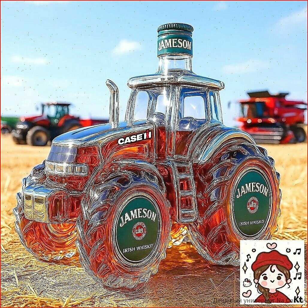 Бутылка Бутылка для алкоголя в виде сельскохозяйственного автомобиля, 0.3 л, 1 шт