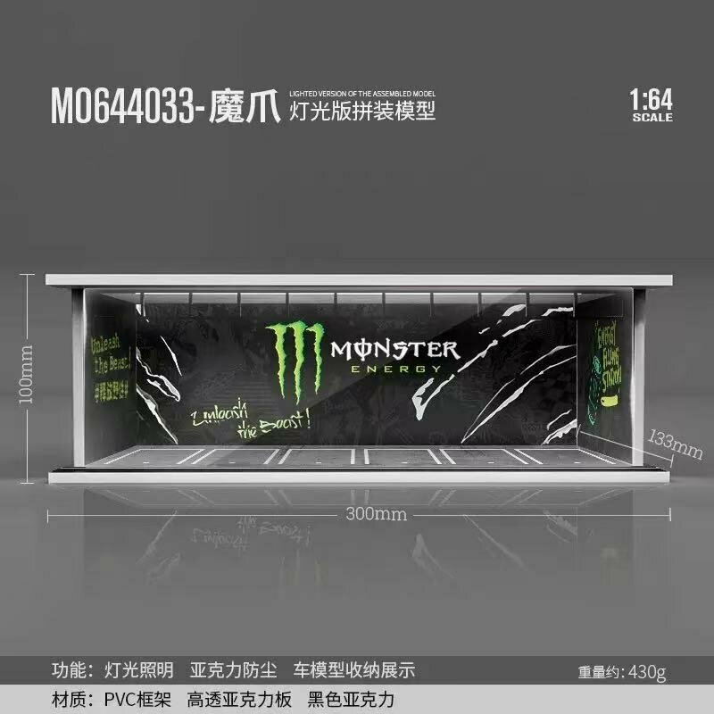 Диорама гараж MoreArt с подсветкой для машинок для моделей 1:64. Игрушечный гараж, парковка для машинок