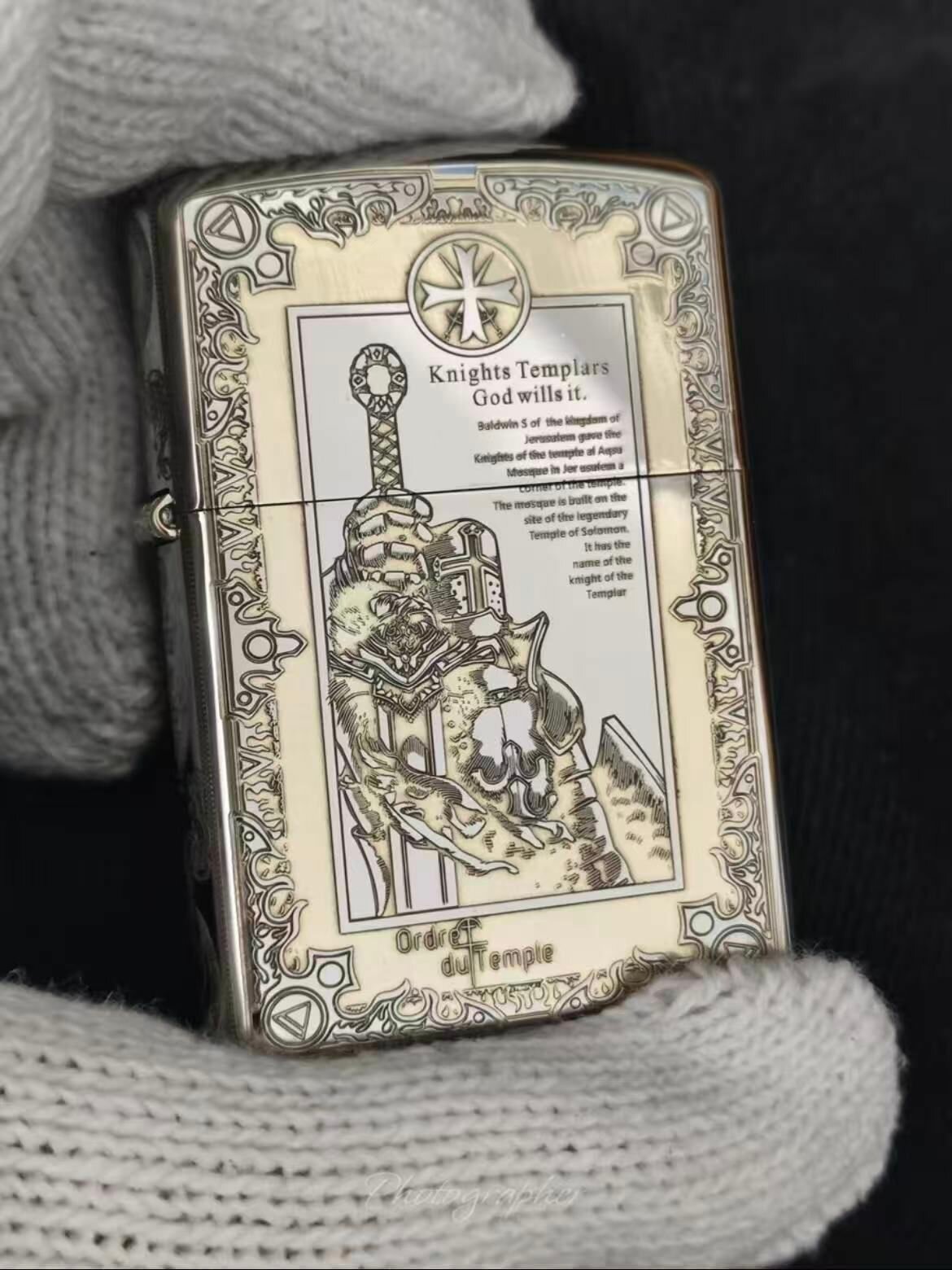 Zippo, Корпус из цельной латуни, бронированная усиленная модель, Серия "Семь рыцарских добродетелей", пустая(без заправки)