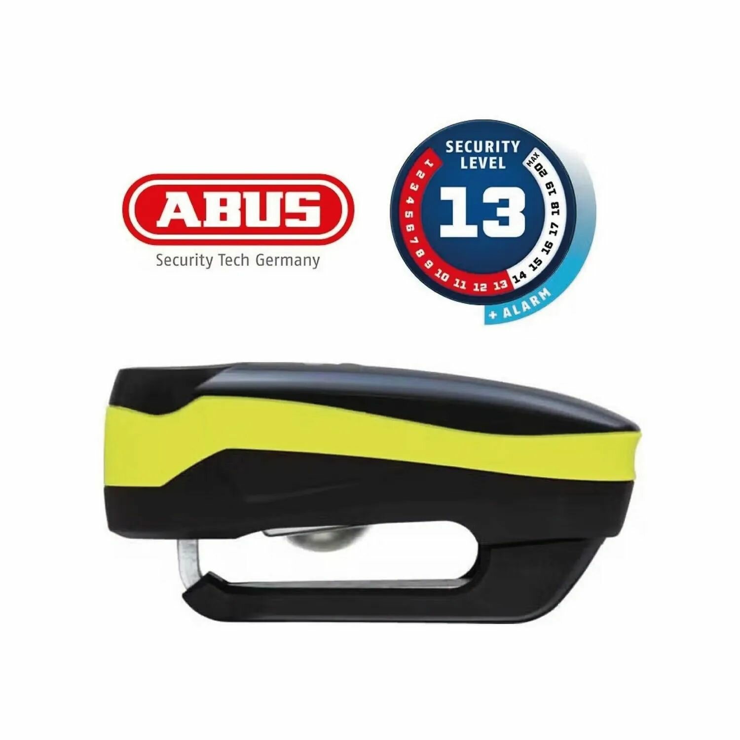 Мотозамок на тормозной диск Abus Detecto 7000 RS1, logo YE
