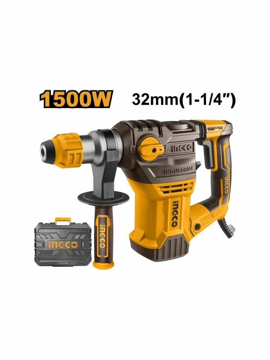 Перфоратор SDS-Plus INGCO RH150028 INDUSTRIAL 1500 Вт 5,5 Дж