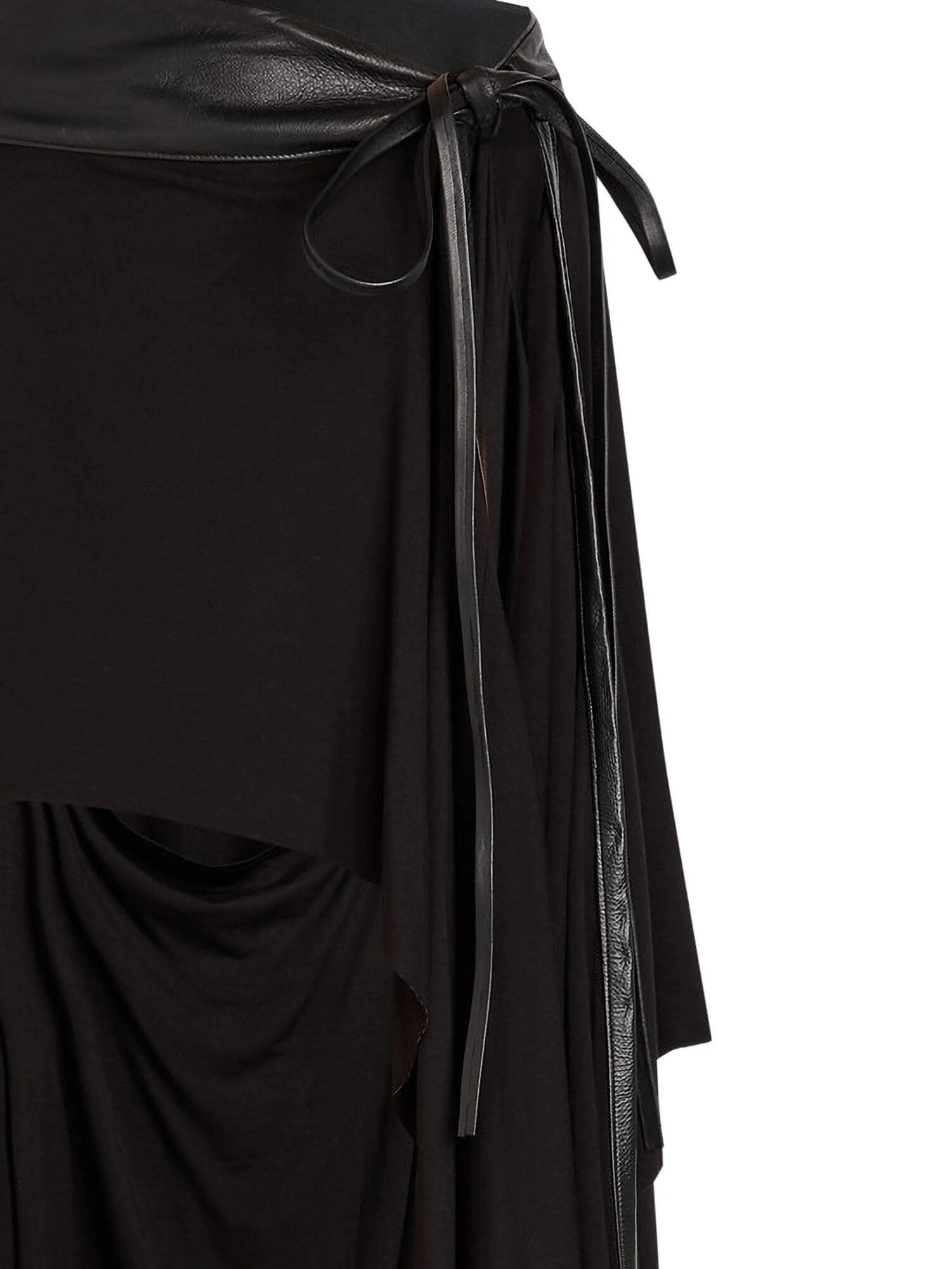 Юбка AARON ESH Leather-trim draped skirt, размер 8 — фото 1