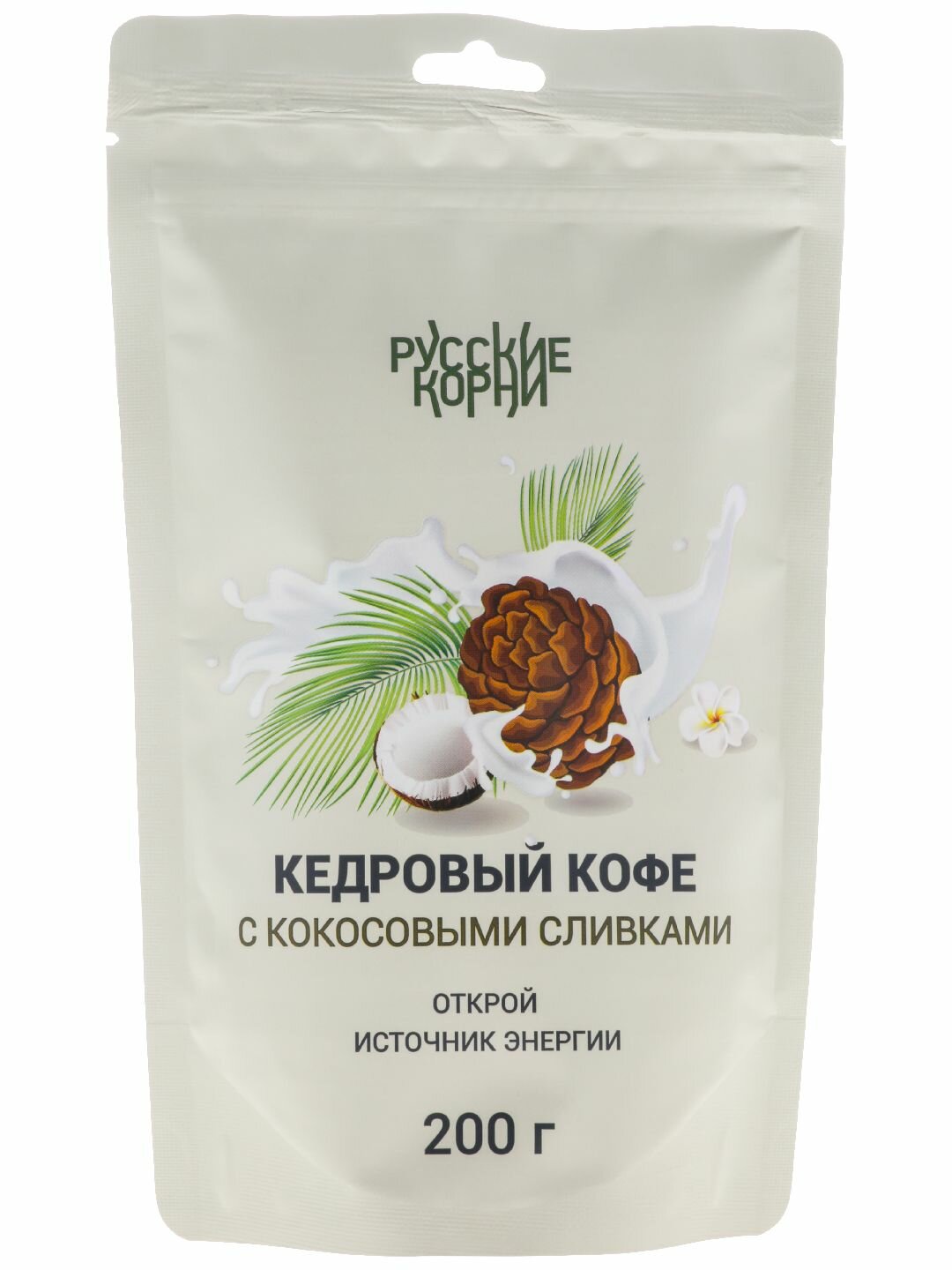 Кедровый кофе с кокосовым молоком, без кофеина, 200 г / Русские корни