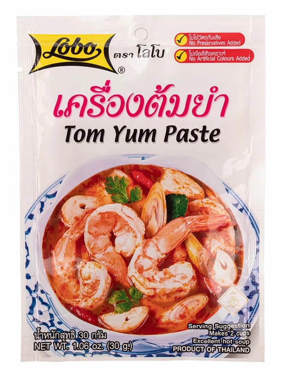 Паста для приготовления тайского супа Том Ям Lobo Tom Yum Paste, 30 гр