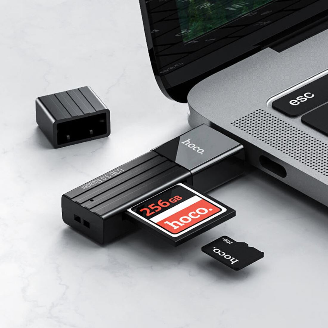 Картридер 2 в 1, USB 3.0, HB20, HOCO, поддержка TF/SD карт