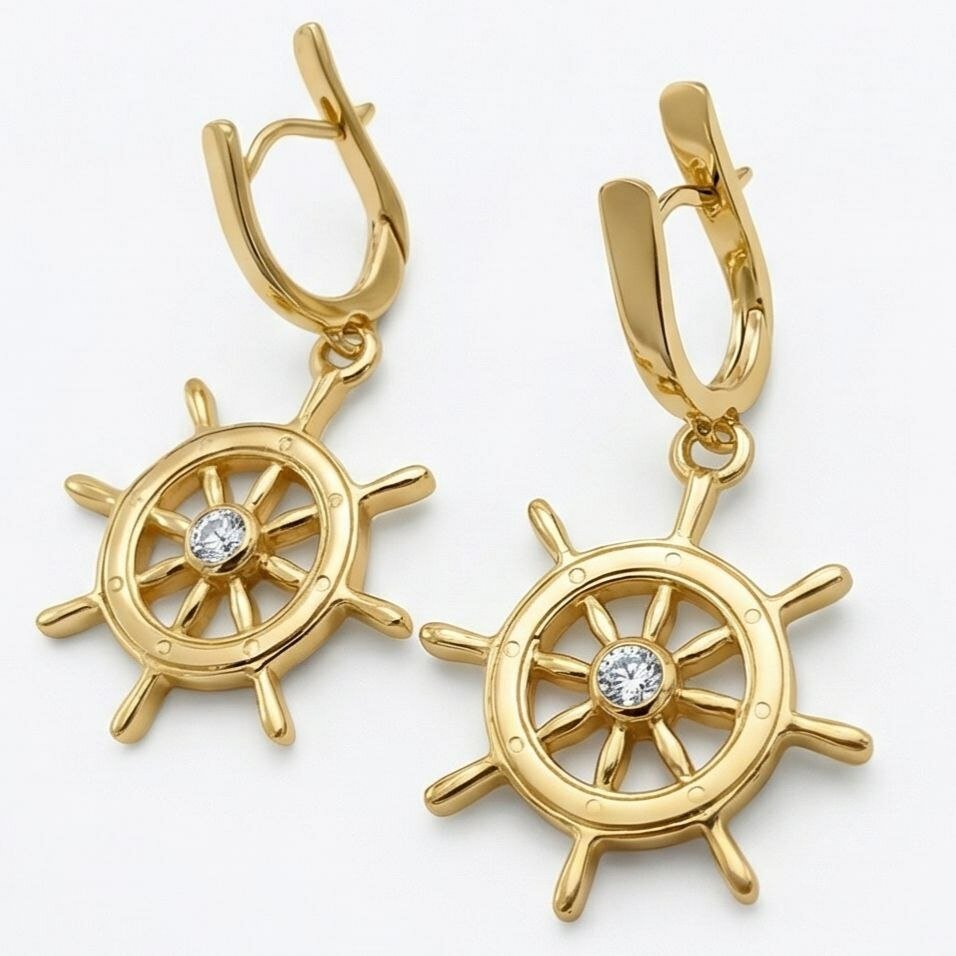 Серьги, серебро, 925 проба, фианит