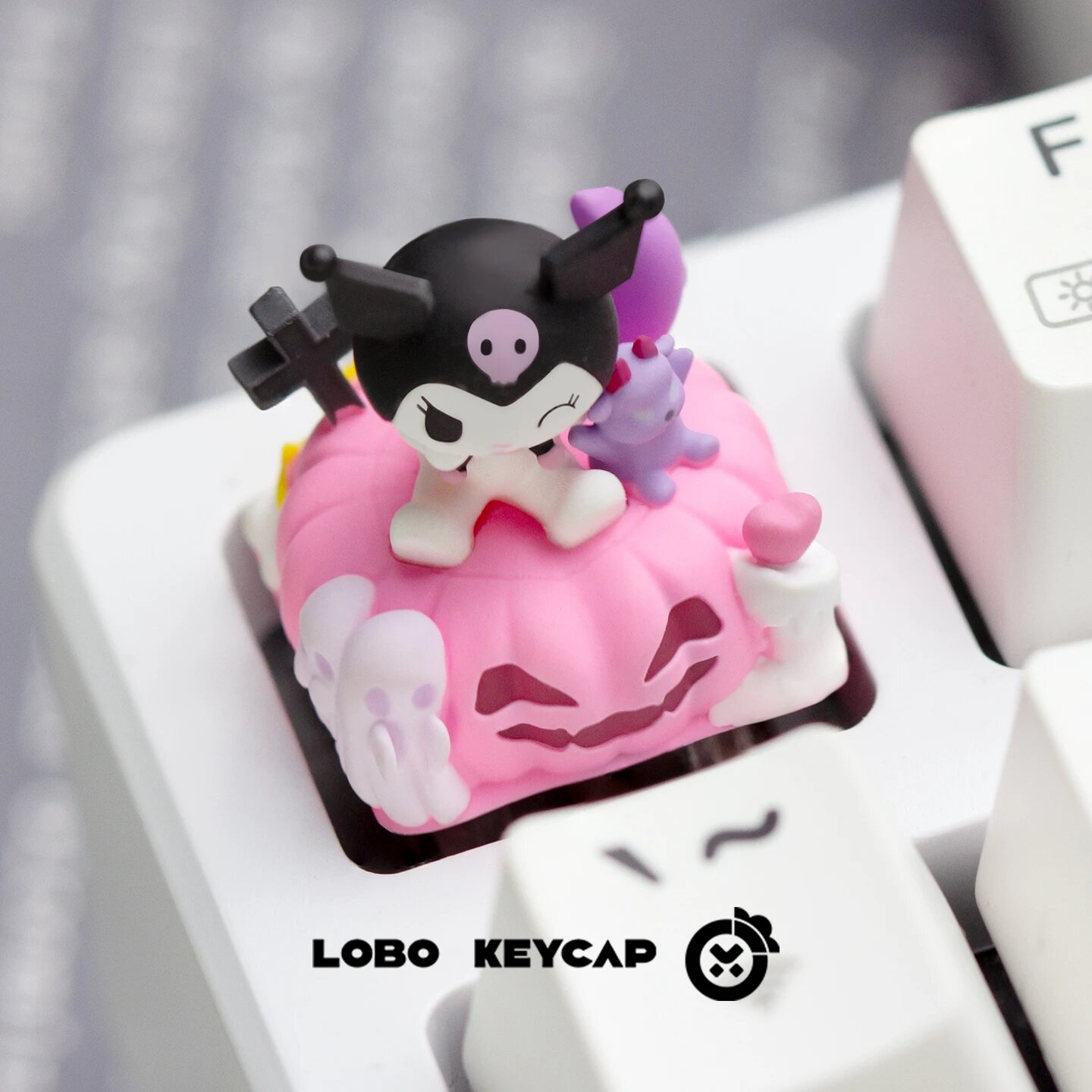 MINISO Механическая клавиатура из серии My Melody с изображением мультяшной/аниме Hello Kitty Kuromi и милыми персонализированными колпачками для клавиш, изготовленная из смолы — подарок на заказ,