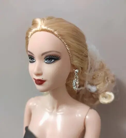 Серьги для кукол Barbie FR 1/6, черные, KD25