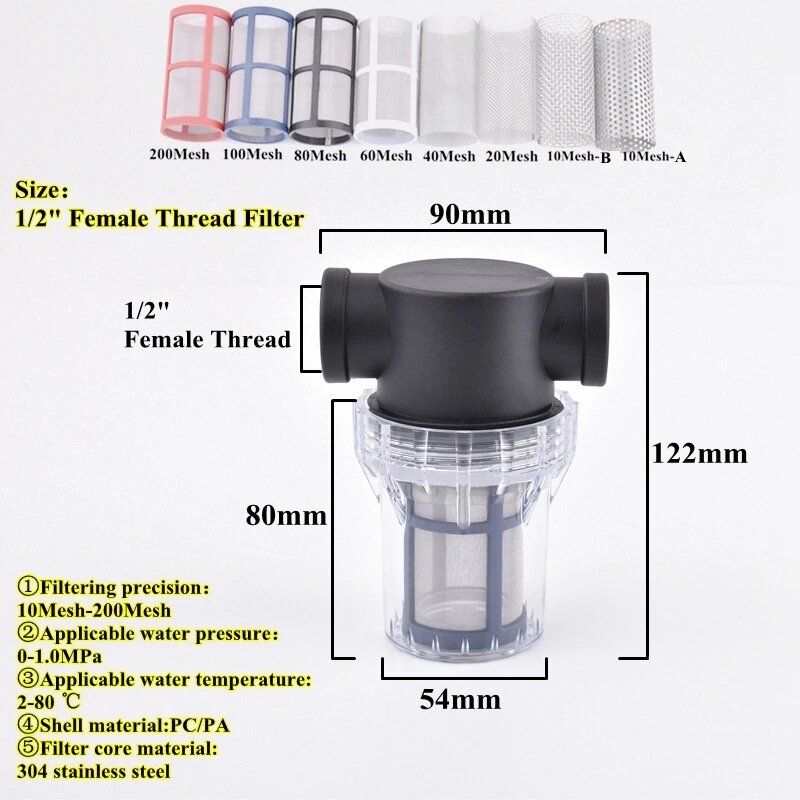 Фильтр для воды 1/2" SgooHan, 20 Mesh