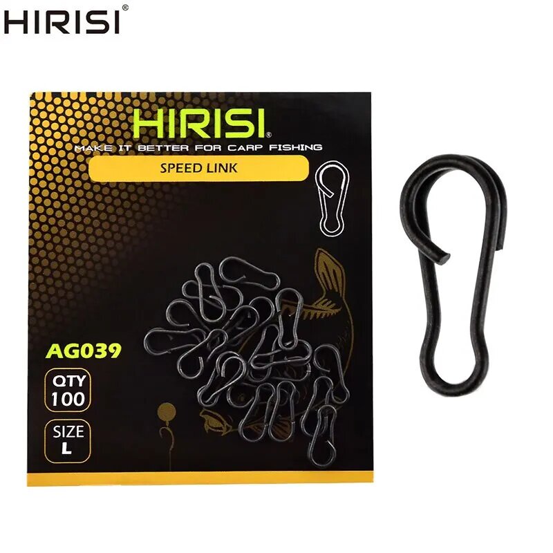 Рыболовные клипсы HIRISI черные 100 шт Size L- 100pcs