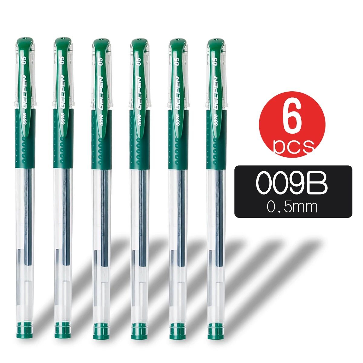 Гелевые ручки WQN, черный, синий, 0,5 мм Изумрудный, green 6pcs