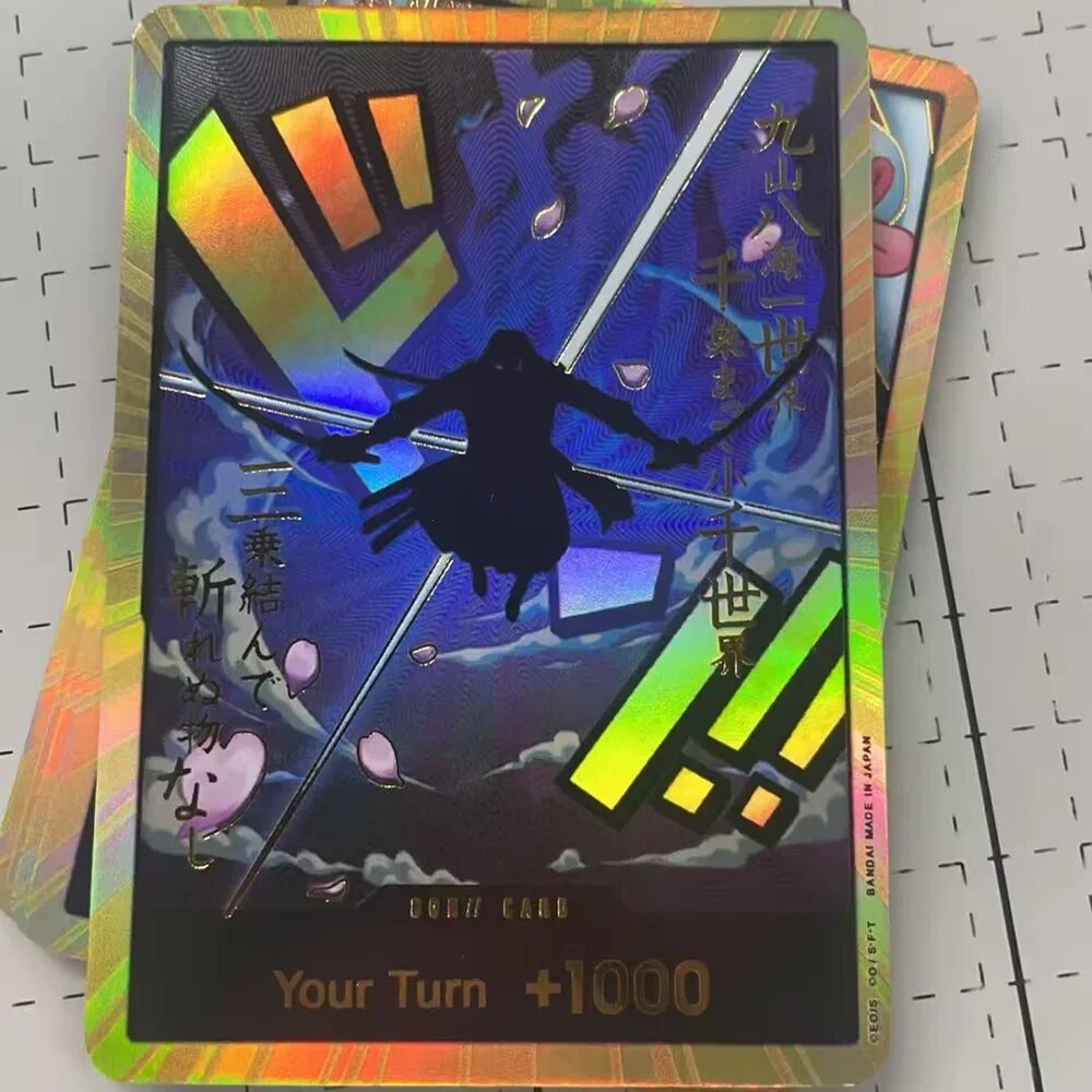 Цельный OPCG TCG GOLD DON! Коллекционная карта PRB-01 English SUPER PARALLEL FOIL NM Zoro Perona Trafalgar Law Gold Flash Gift