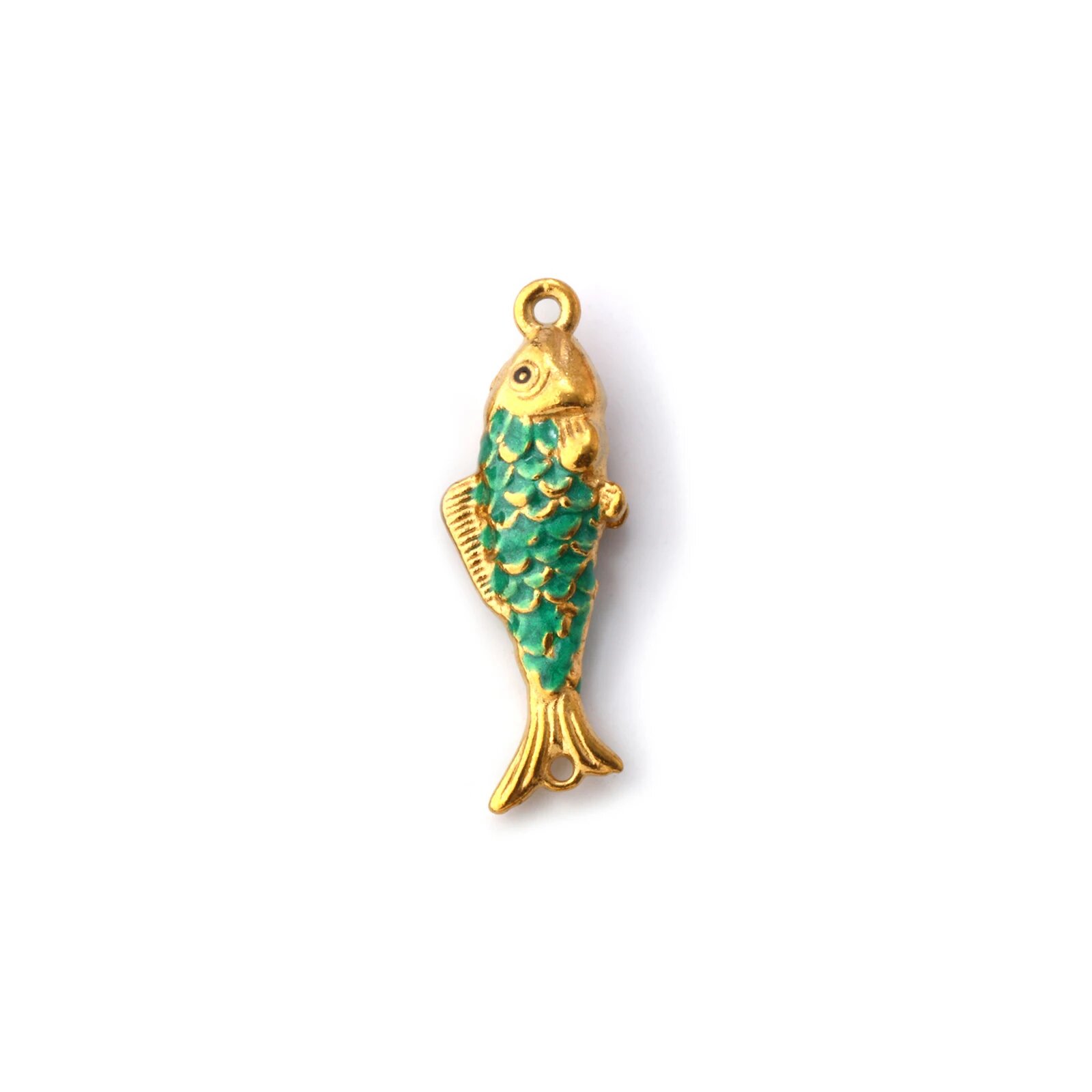 Подвеска рыбка зеленая DoreenBeads 26x9mm