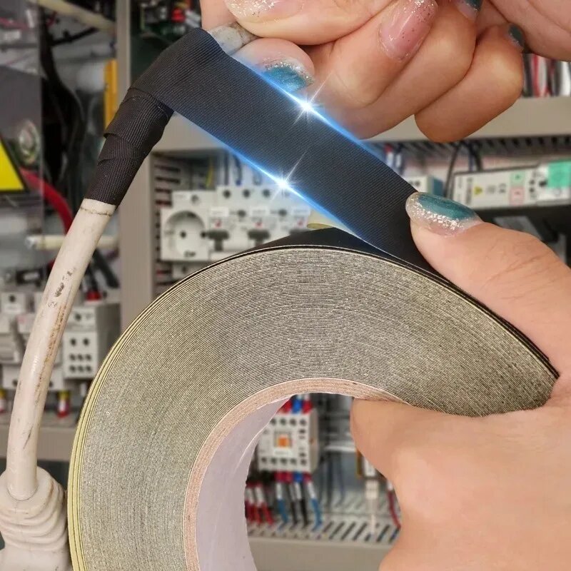 Черная тканевая изоляционная лента Flame-retardant Insulation Tape — фото 1