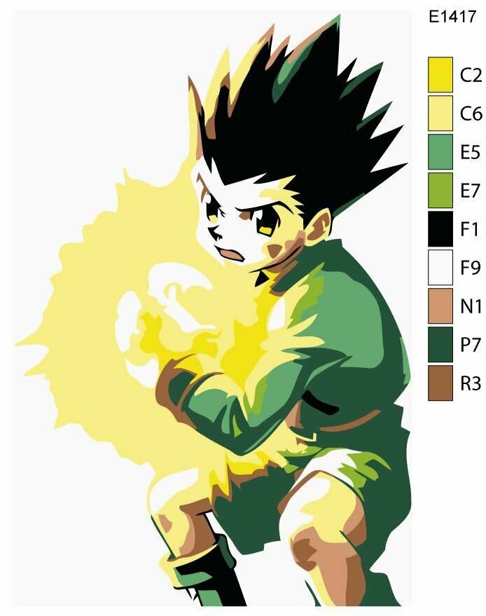 Детская картина по номерам E1417 "Сериал HunterXHunter. Гон Фрикс" 20x30