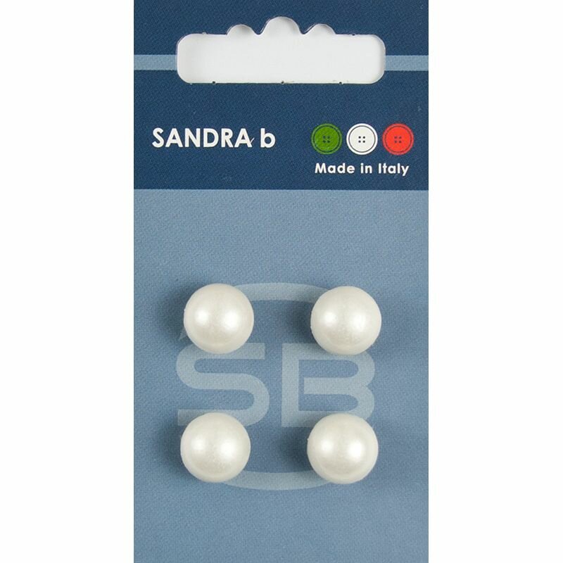 Пуговицы Sandra b Белые, 11 мм, 4 шт
