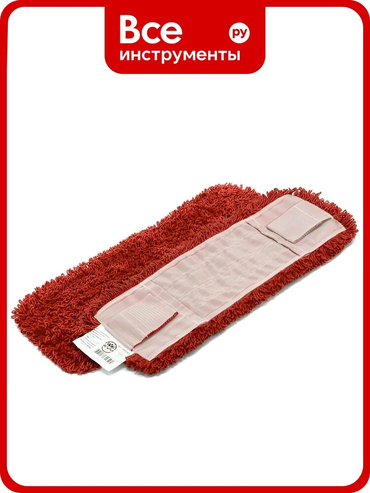 МОП плоский A-VM, 40x13 см, микрофибра, петлевой, ухо+карман, красный MF2157
