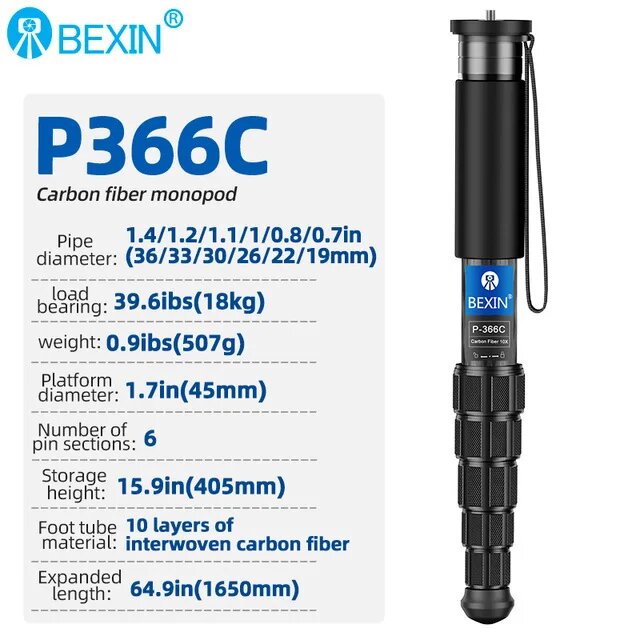 BEXIN P366C Монопод из углеродного волокна