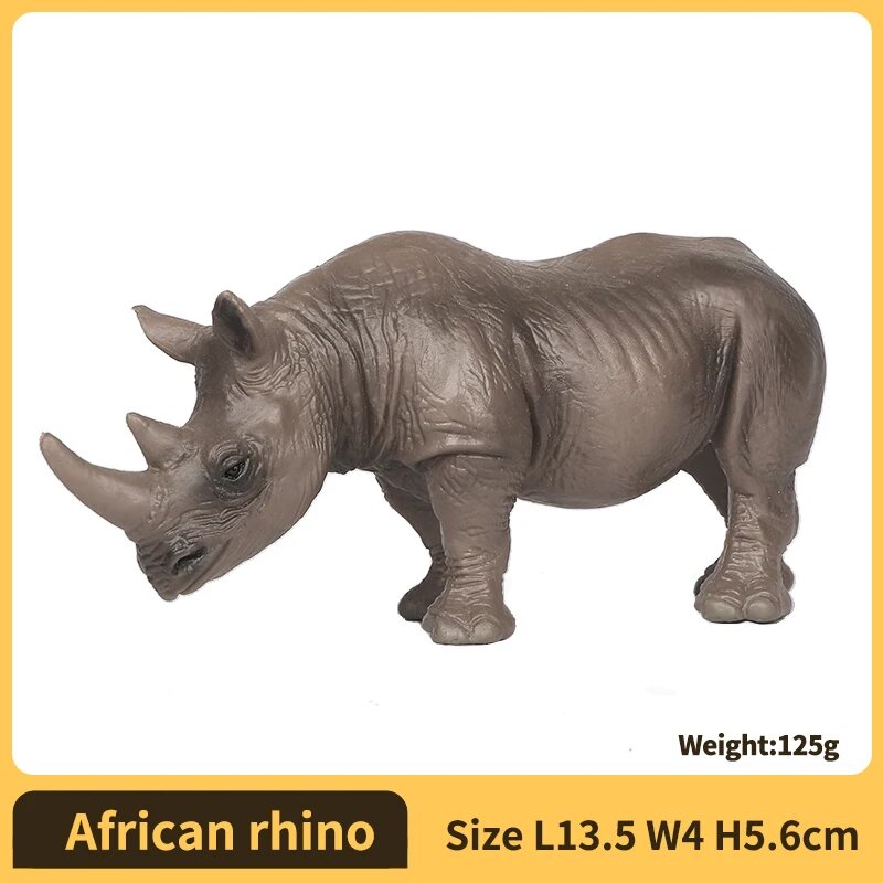 Игрушечный носорог Африканский, 13.5x4x5.6 см, 125г