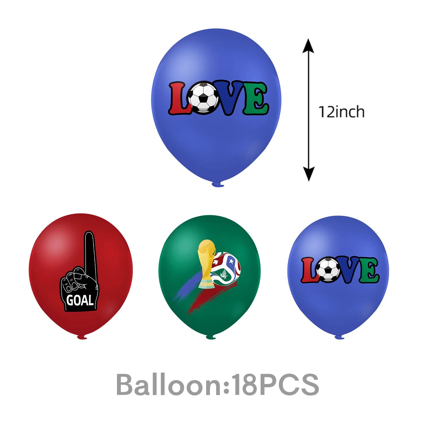 Набор для декора футбольной вечеринки Potdemiel balloon-18pcs
