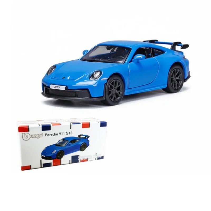 Коллекция моделей автомобилей Bburago 1:64 Синий, Porsche GT3 Blue