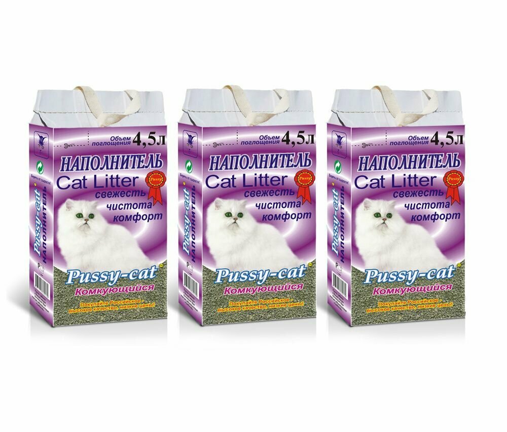 Pussy-cat Наполнитель Глиняный Комкующийся Без отдушки 11200г.